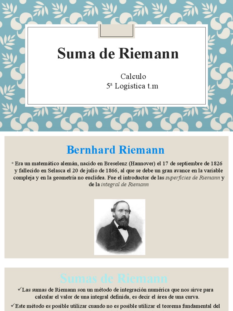 Suma de Riemann | PDF | Integral | Enseñanza de matemática