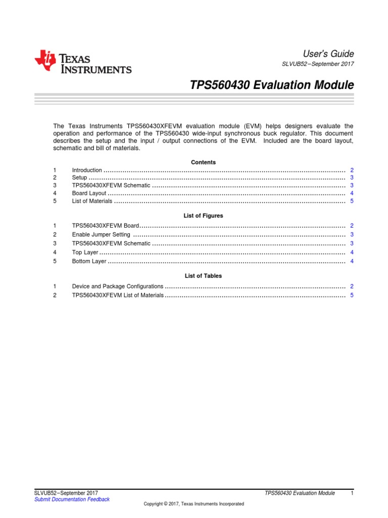 TPS560430 Evaluation Module: User's Guide | PDF | Electromagnetic ...
