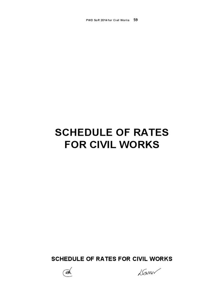 Schedule of Rates For Civil Works | PDF | Brick | Mortar (Masonry)