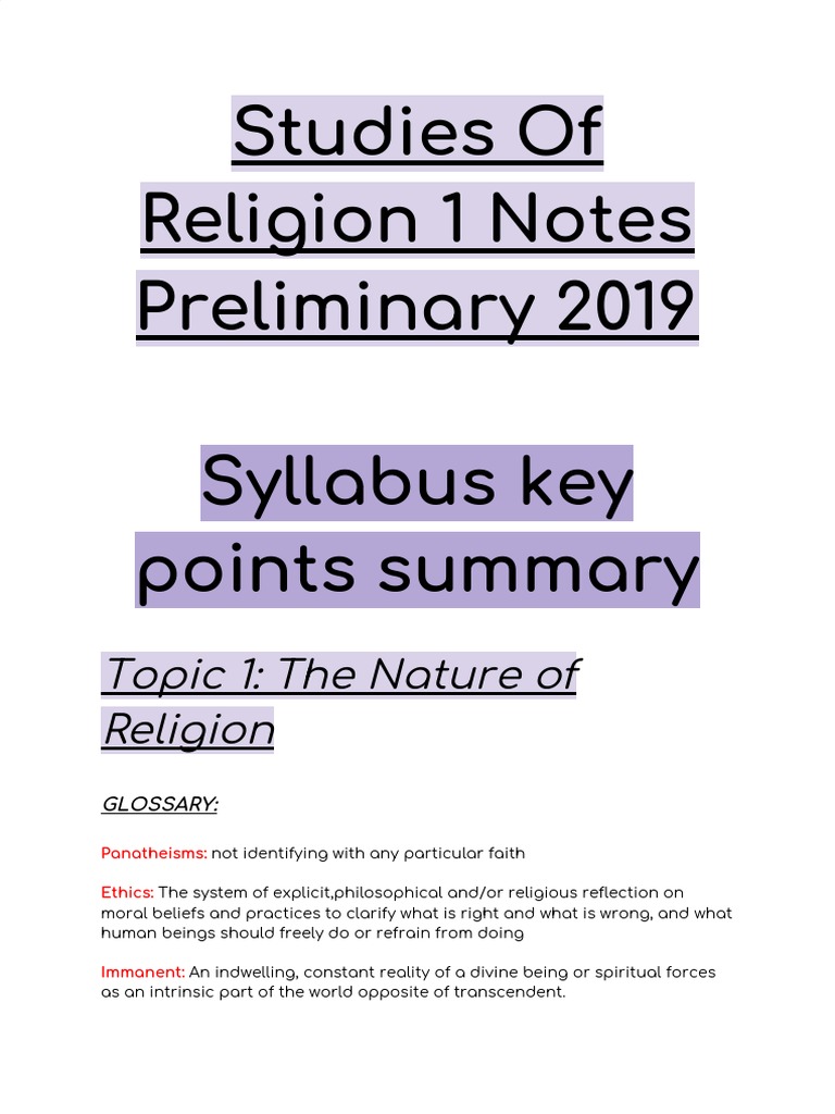 Sor 1 Syllabus Dot Point Notes | PDF | Muhammad | Prophets And ...