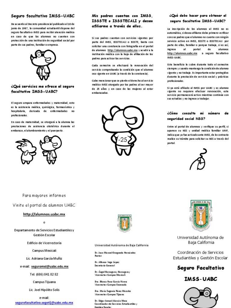 Tríptico Seguro Facultativo | PDF | Esfera pública | Gobierno