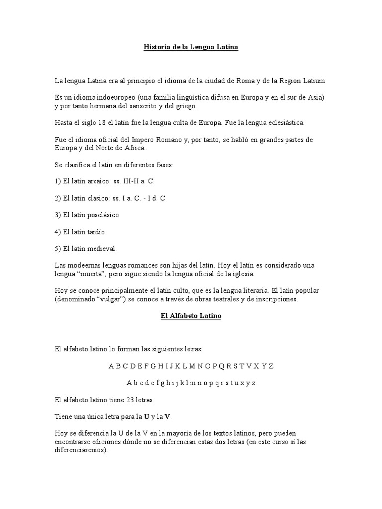 Historia y evolución del latín: desde sus orígenes hasta su legado en ...