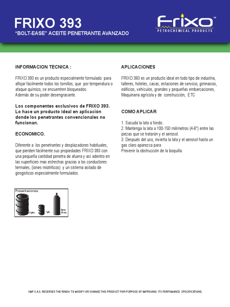Frixo 393 Aceite Penetrante Extrapremium | PDF
