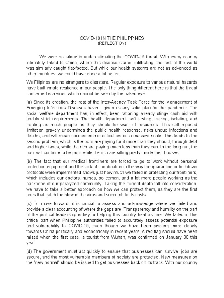 Covid19 Reflection | PDF | Infection | Public Health