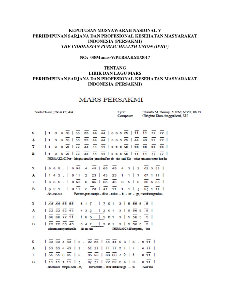 8 Lirik Dan Lagu MARS Persakmi | PDF | Olahraga & Rekreasi