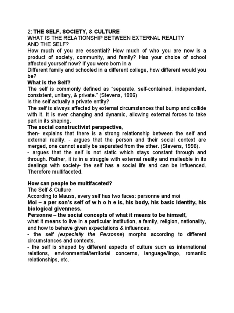 Understanding The Self 2 | PDF | Id | Identity (Social Science)