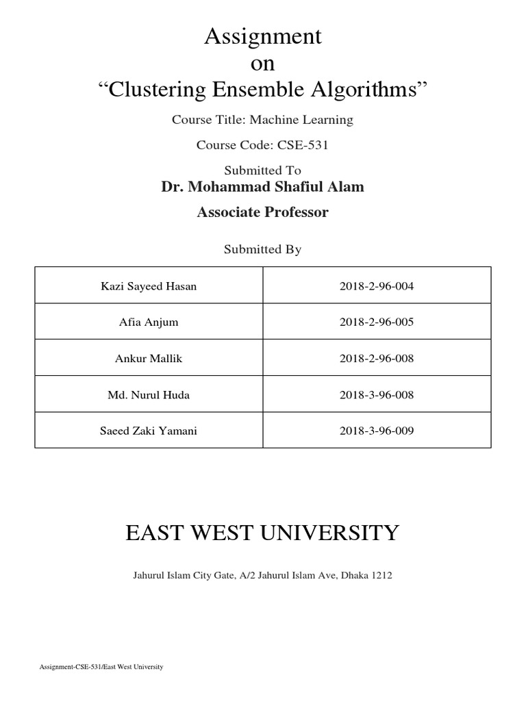 Analysis of Clustering Ensemble Algorithms and Advancements in Clustering with Deep Learning: A ...