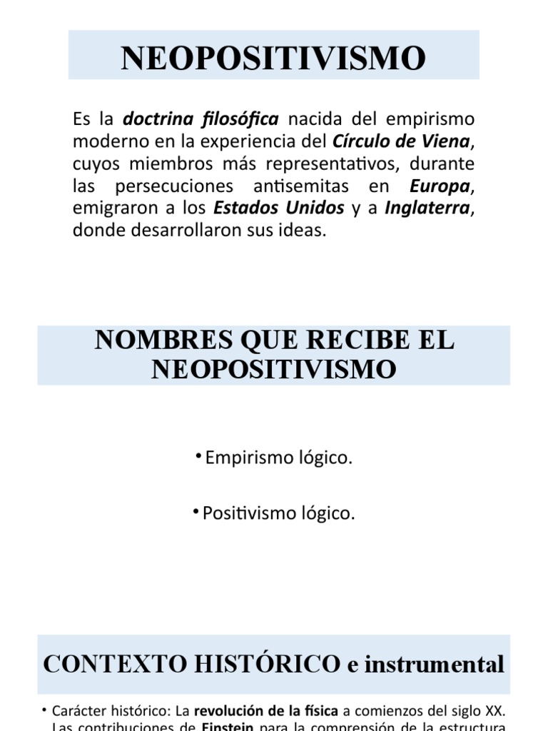 El neopositivismo y sus principales representantes | PDF | Bertrand ...