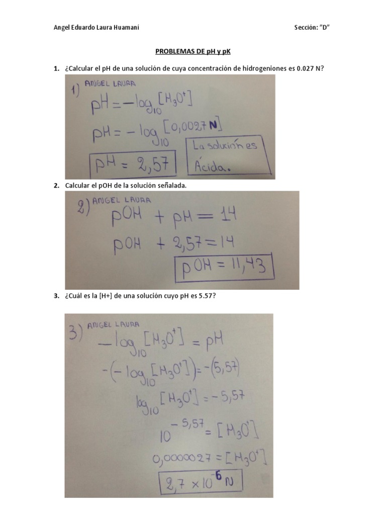 Tarea de PH y Amortiguadores | PDF