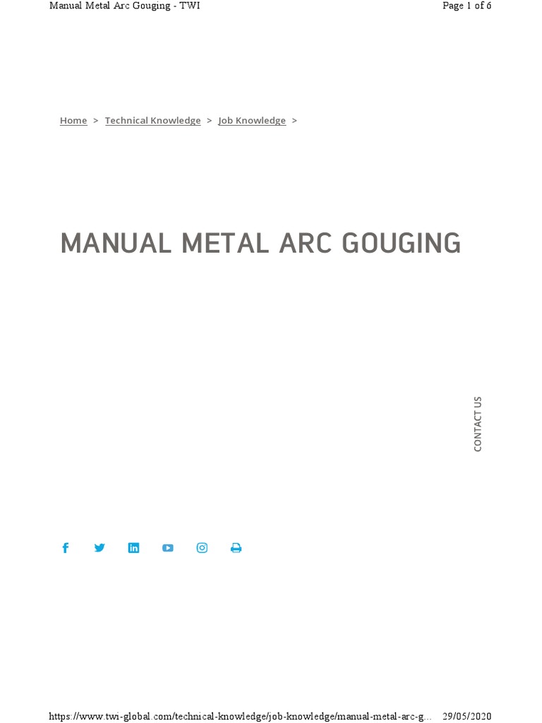 Manual Metal Arc Gouging | PDF | Welding | Construction