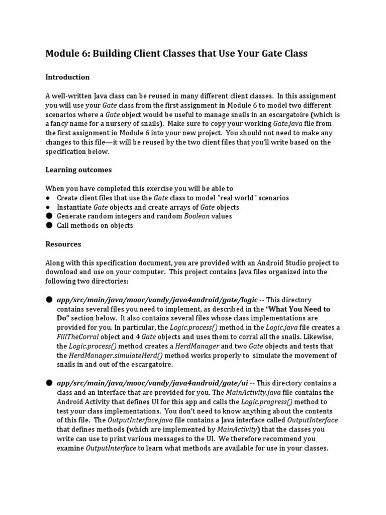 M6 Client Assignment | PDF | Class (Computer Programming) | Method ...