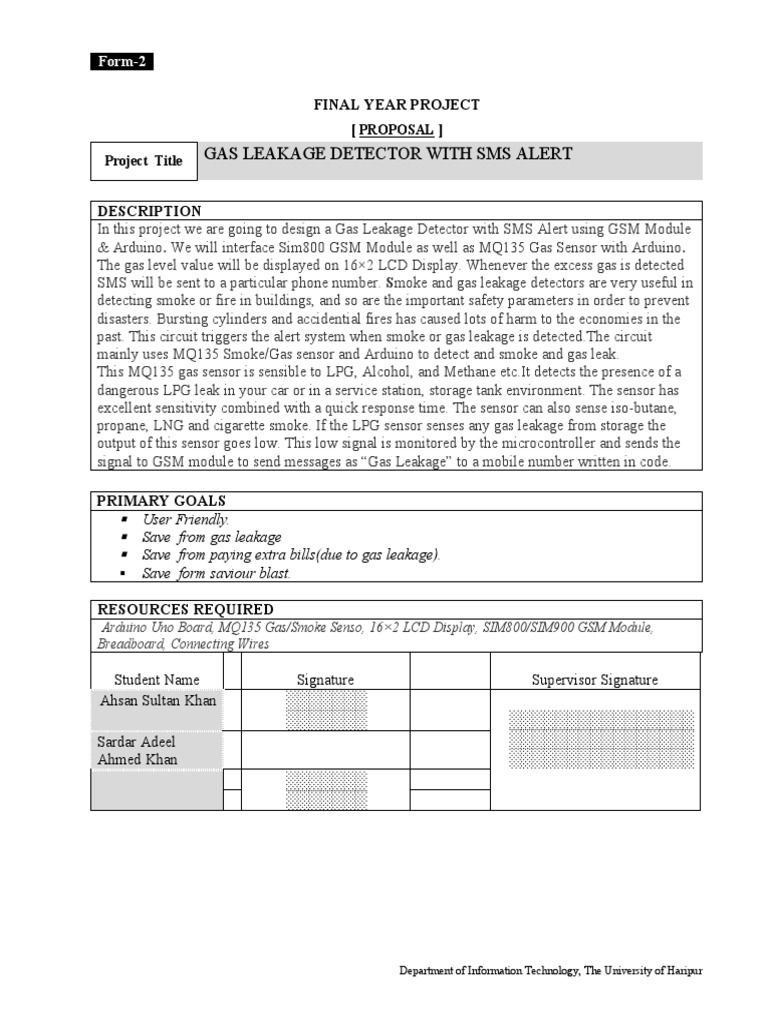 FYP Form 2 - Proposal | PDF