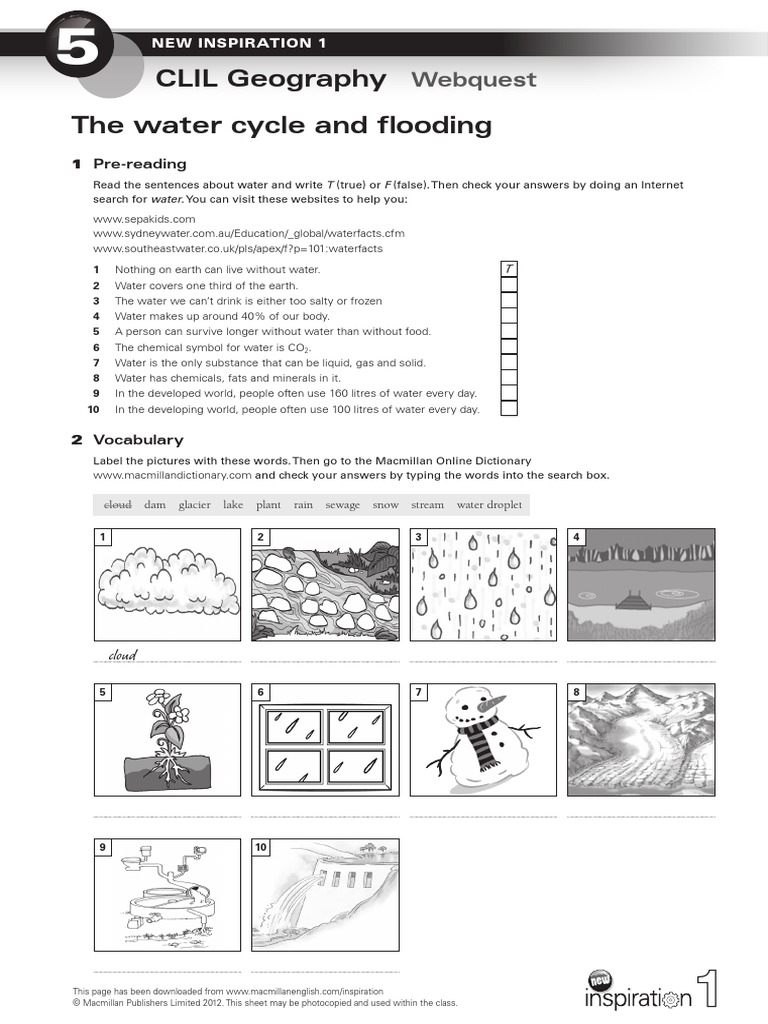 CLIL Geography The Water Cycle and Flooding: Webquest | PDF | Flood ...