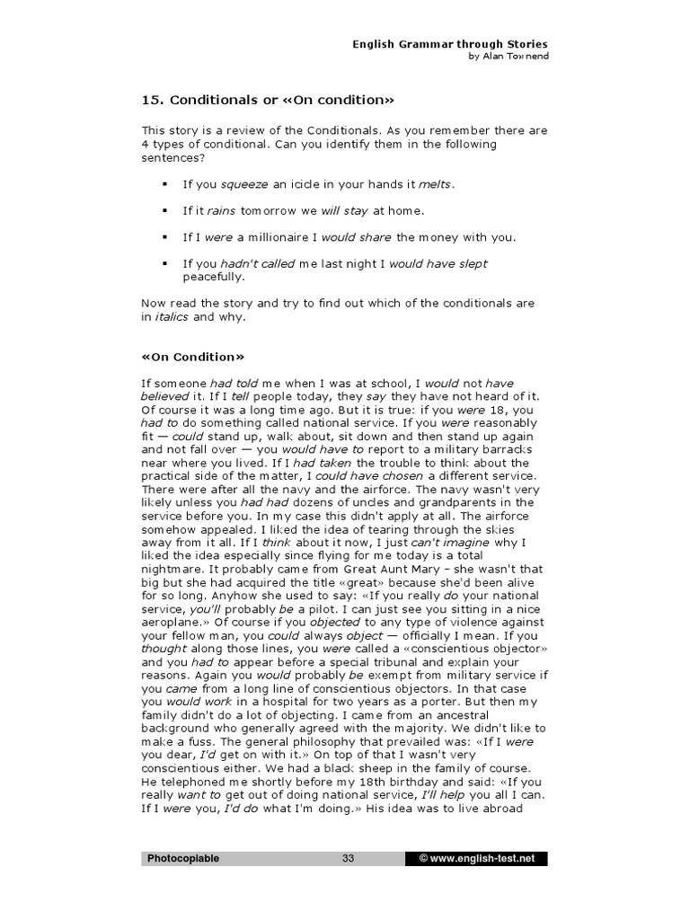 Conditionals - Review - English-Grammar-Through-Stories | PDF