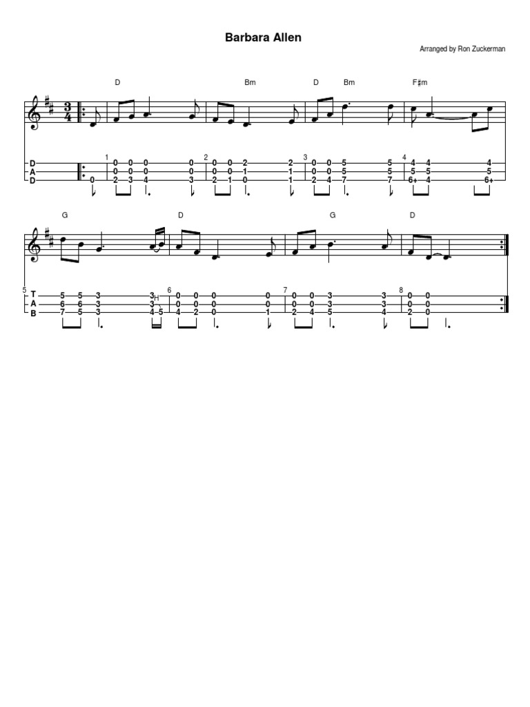 Barbara Allen Sheet Music and Chords | PDF