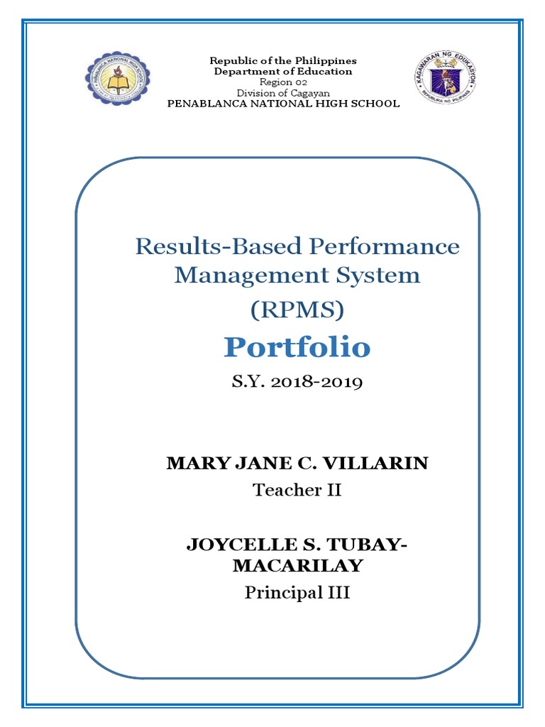 RPMS Portfolio Cover Page | PDF