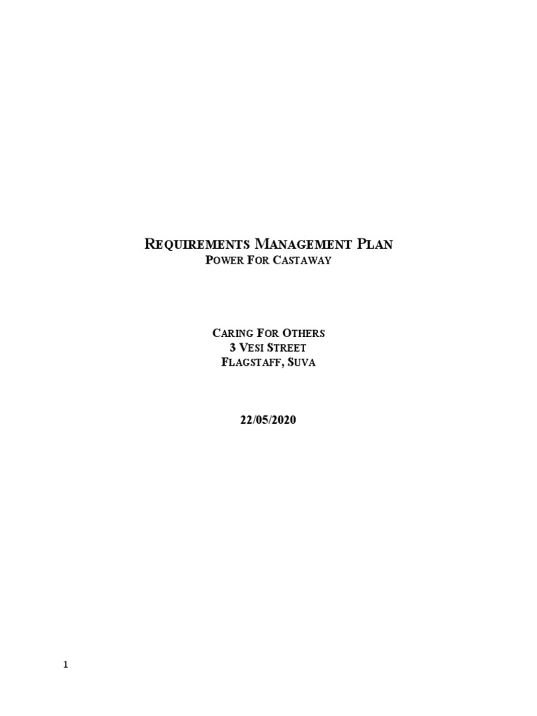 1 - Requirements-Management-Plan | PDF | Life Cycle Assessment | Business