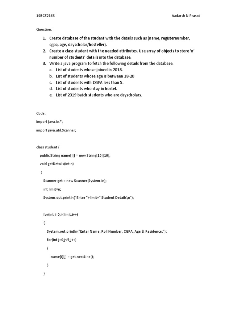 Java Student Database Management | PDF | Digital Technology | Computer Science