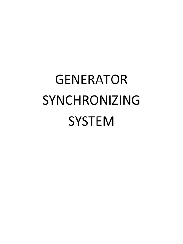 Gen. Sync. System | Download Free PDF | Electrical Grid | Electric ...
