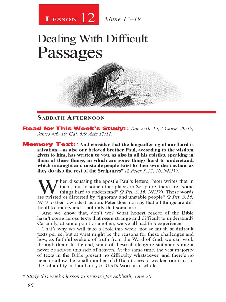 Dealing With Difficult Passages | PDF | Revelation | Bible