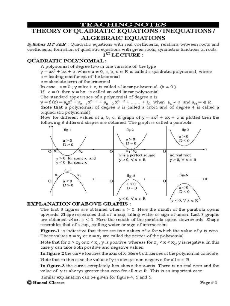 Quadratic Equation (TN) | PDF | Quadratic Equation | Polynomial