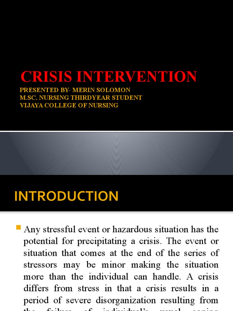Crisis Intervention in Mental Health Nursing | PDF | Psychotherapy ...
