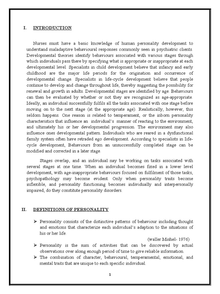 Theories of Personality Development | PDF | Id | Action (Philosophy)