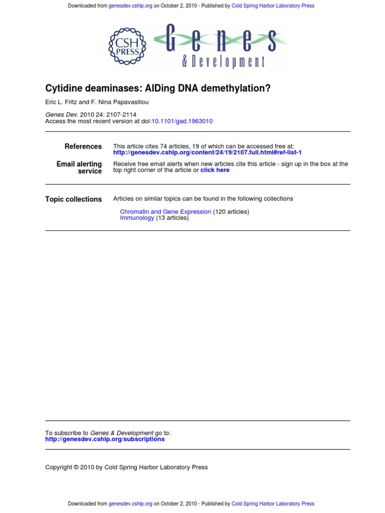 Vip-2010.cytidine Deaminases AIDing DNA Demethylation | PDF | Dna ... Vip-2010.cytidine Deaminases AIDing DNA Demethylation | PDF | Dna ...