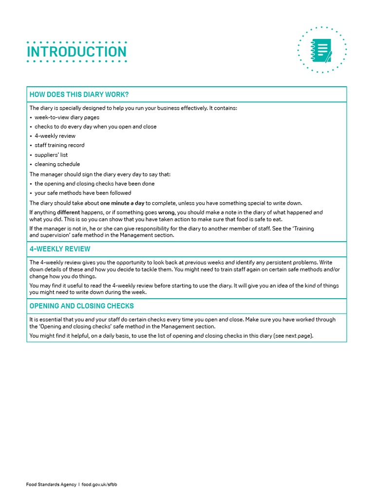 How Does This Diary Work?: Food Standards Agency L Food - Gov.uk/sfbb ...