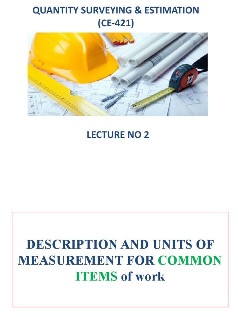 Quantity Surveying & Estimation Lecture | PDF | Mortar (Masonry) | Wall