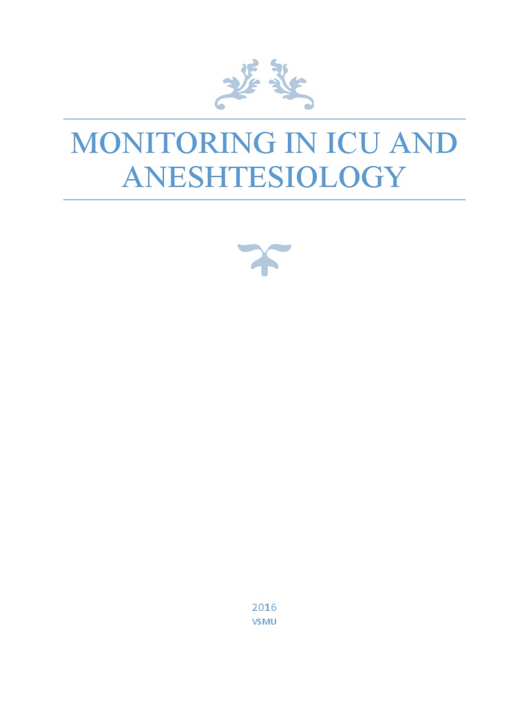 Monitoring in Icu and Aneshtesiology | PDF | Blood Pressure ...