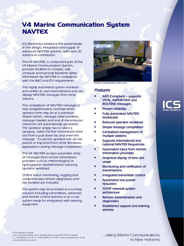 V4 Marine Communication System - NAVTEX PDF | PDF | Networks | Systems ...