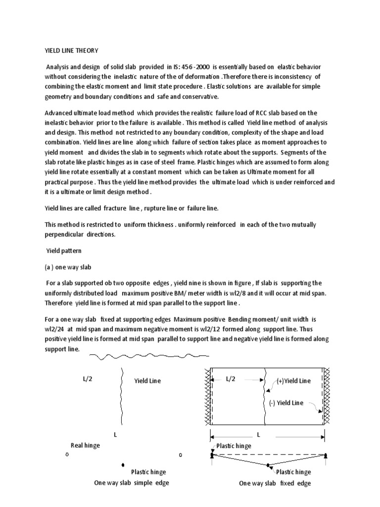 Yield Line Theory | PDF | Deformation (Mechanics) | Deformation (Engineering)