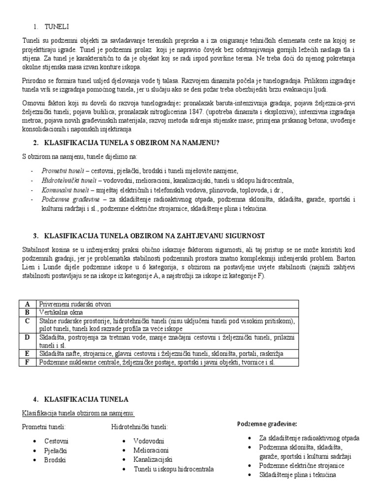 Skripta TUNELI | PDF