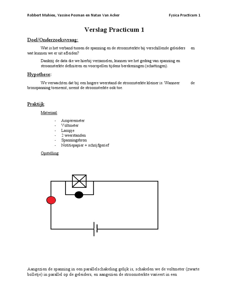 FYSICA Verslag Practicum 1 | PDF