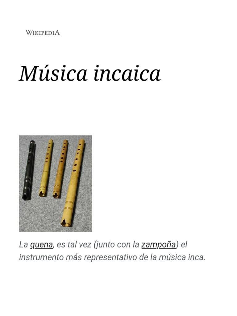 Música Incaica: Instrumentos y Rituales | PDF | Imperio Inca ...