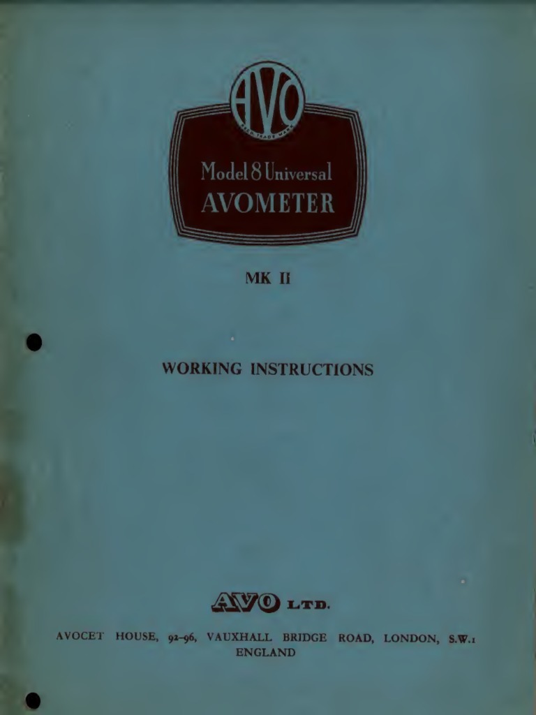 Avo-Model8UniversalAvometerManual Text | PDF | Decibel | Electrical ...