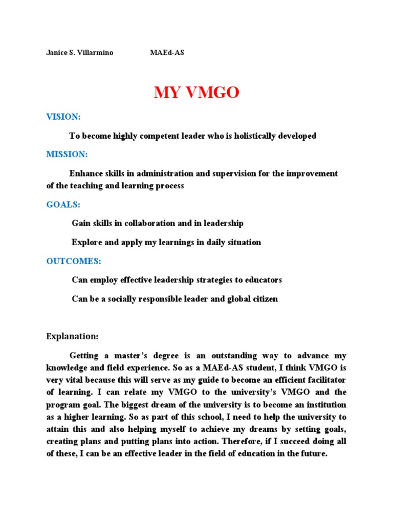 Janice S VMGO | PDF