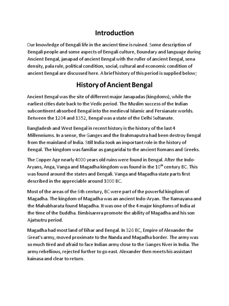 History of Ancient Bengal | PDF | Bengal | South Asia