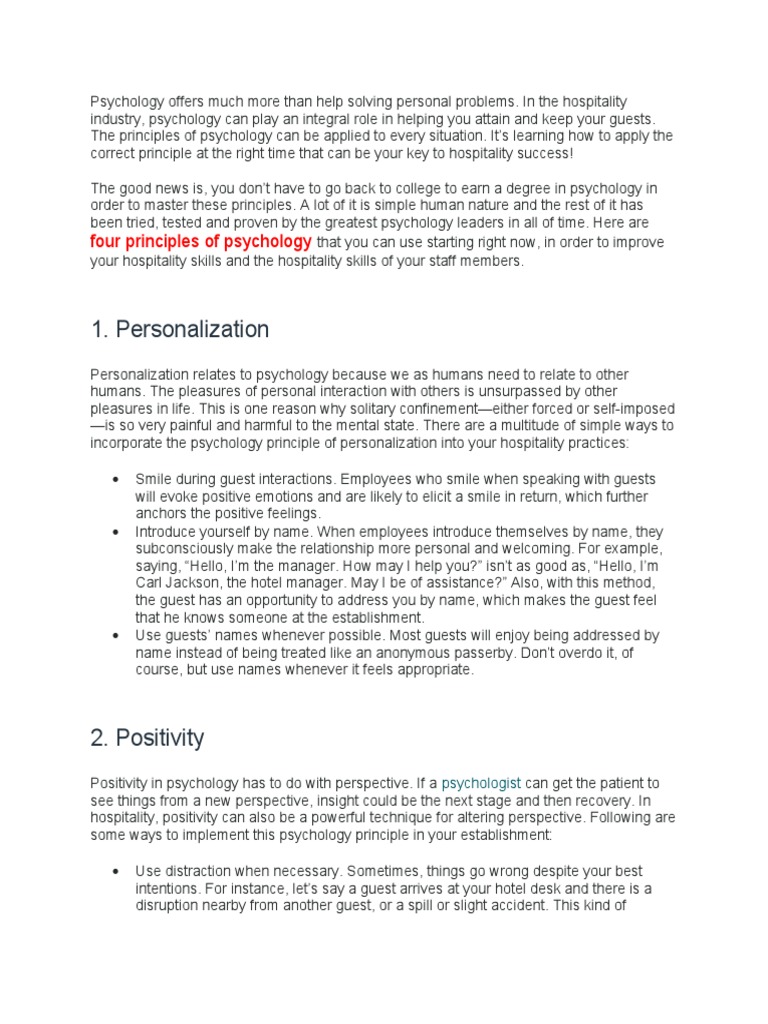 Four Principles of Psychology | PDF | Psychology | Psychological Concepts