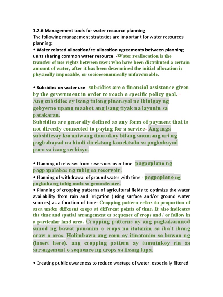 1.2.6 Management Tools For Water Resource Planning | PDF | Water ...