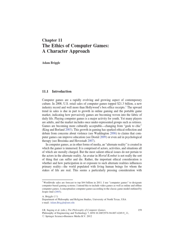 Iggle - The Ethics of Computer Games - A Character Approach | Download ...