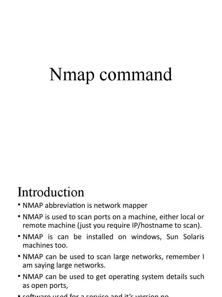 Nmap Command | PDF