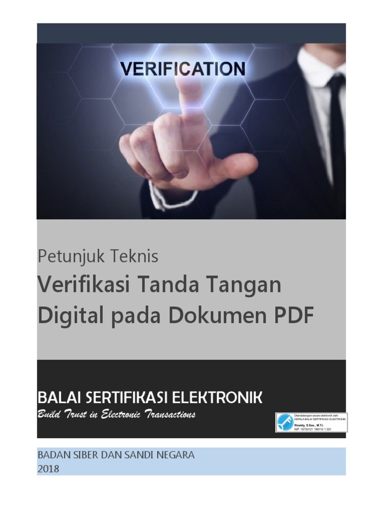 Petunjuk Teknis Verifikasi Tanda Tangan Digital Pada Dokumen PDF - 374700 | PDF