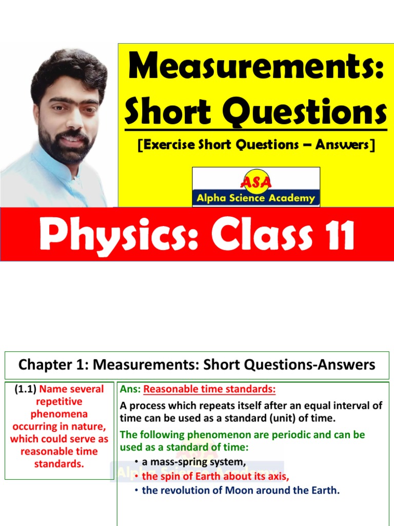 Measurements (Short Questions Answers) | PDF | Measurement | Time