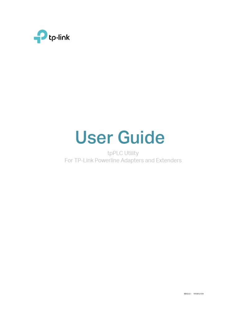 User Guide: TPPLC Utility For Tp-Link Powerline Adapters and Extenders ...