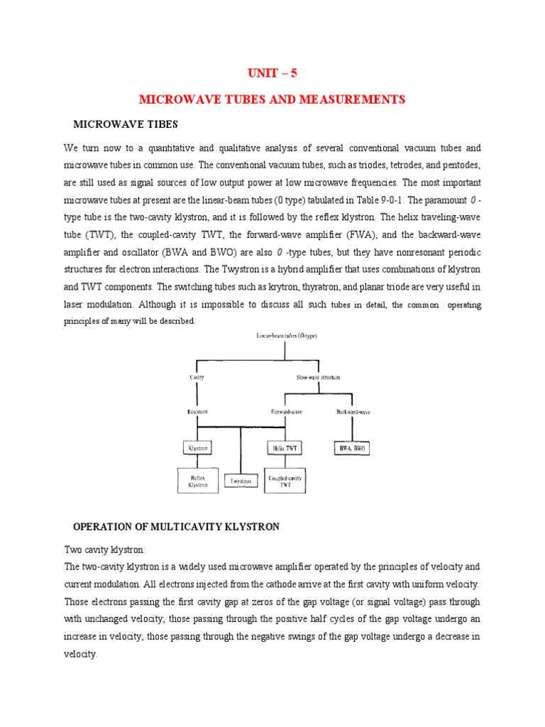 Unit - 5 Microwave Tubes and Measurements | PDF | Vacuum Tube | Thermocouple