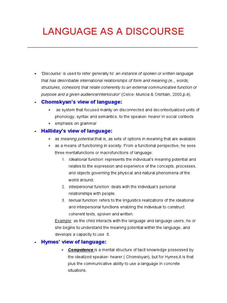 Language As A Discourse | PDF | Symbols | Neuropsychological Assessment
