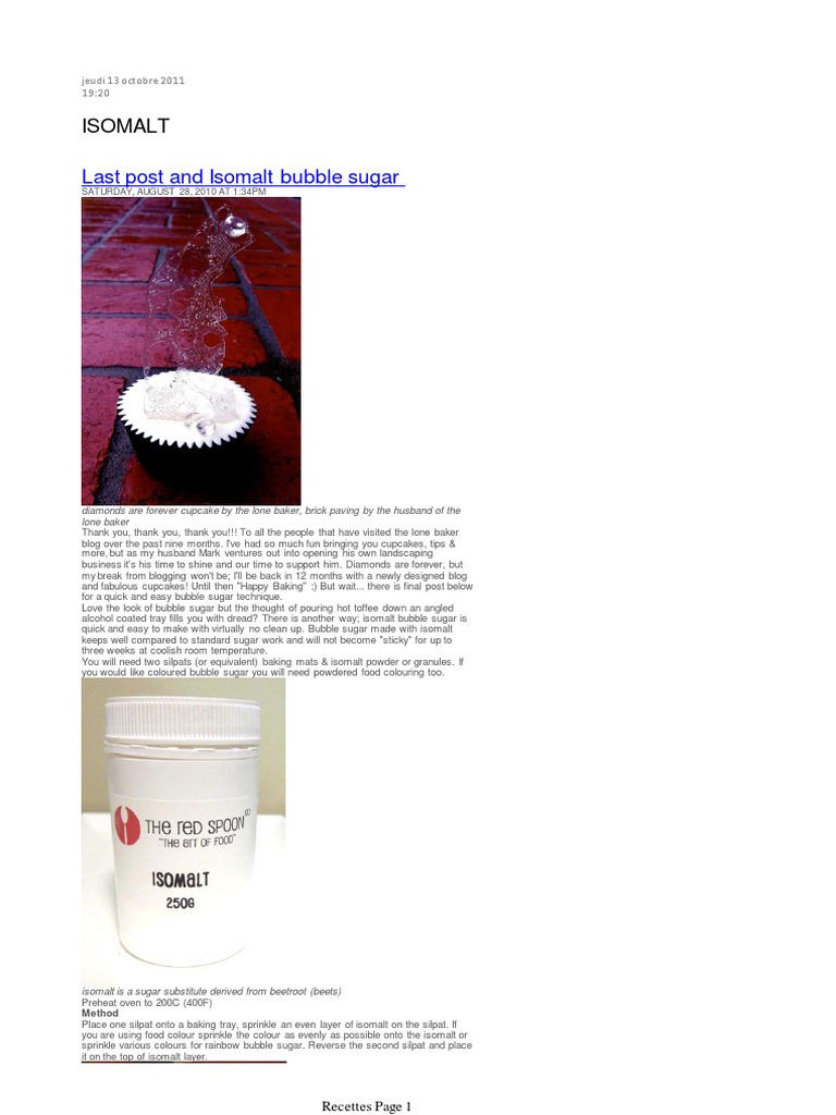 Easy isomalt bubble sugar recipe | PDF | Cupcake | Foods