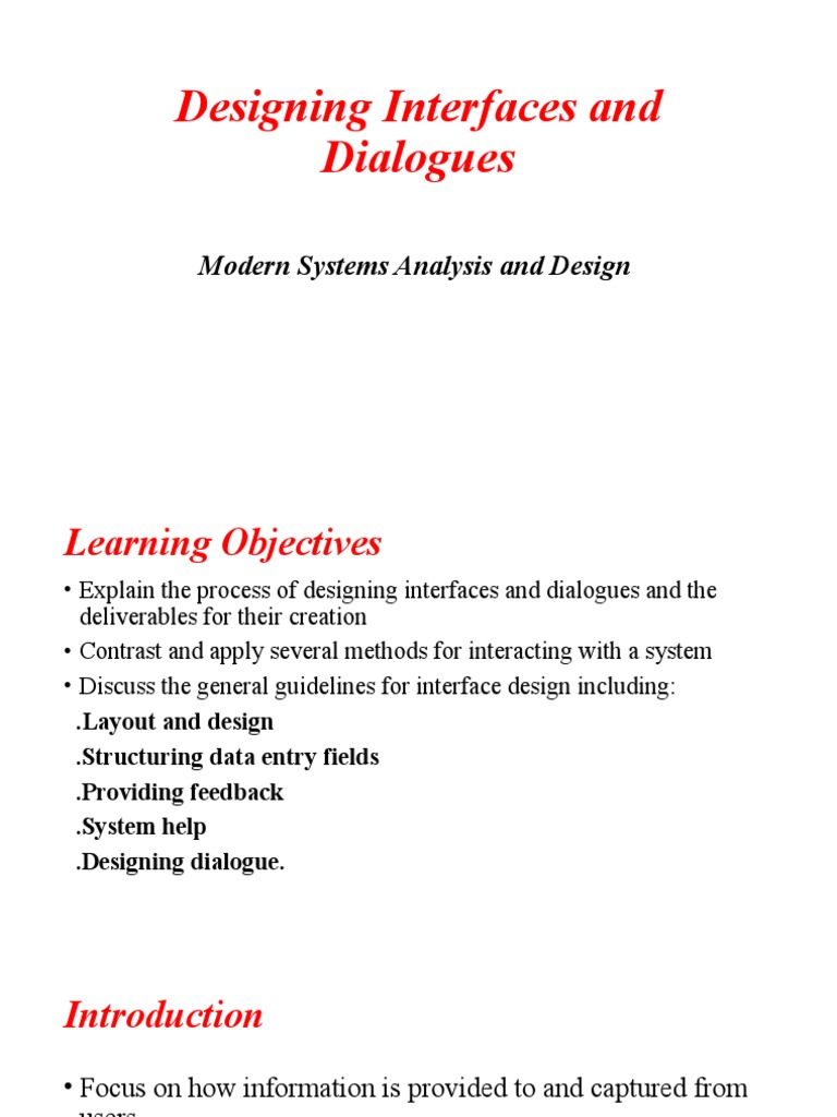 Designing Interfaces and Dialogues 3 | PDF | Usability | Interface ...